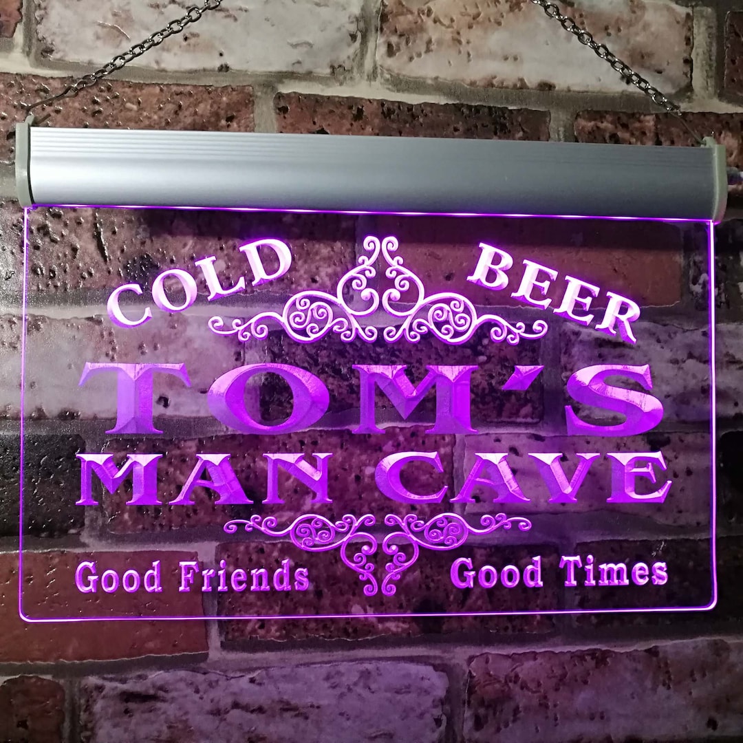 Tom's Man Cave Beer Ale Bar Custom Personalized Name Neon Sign St3 ...