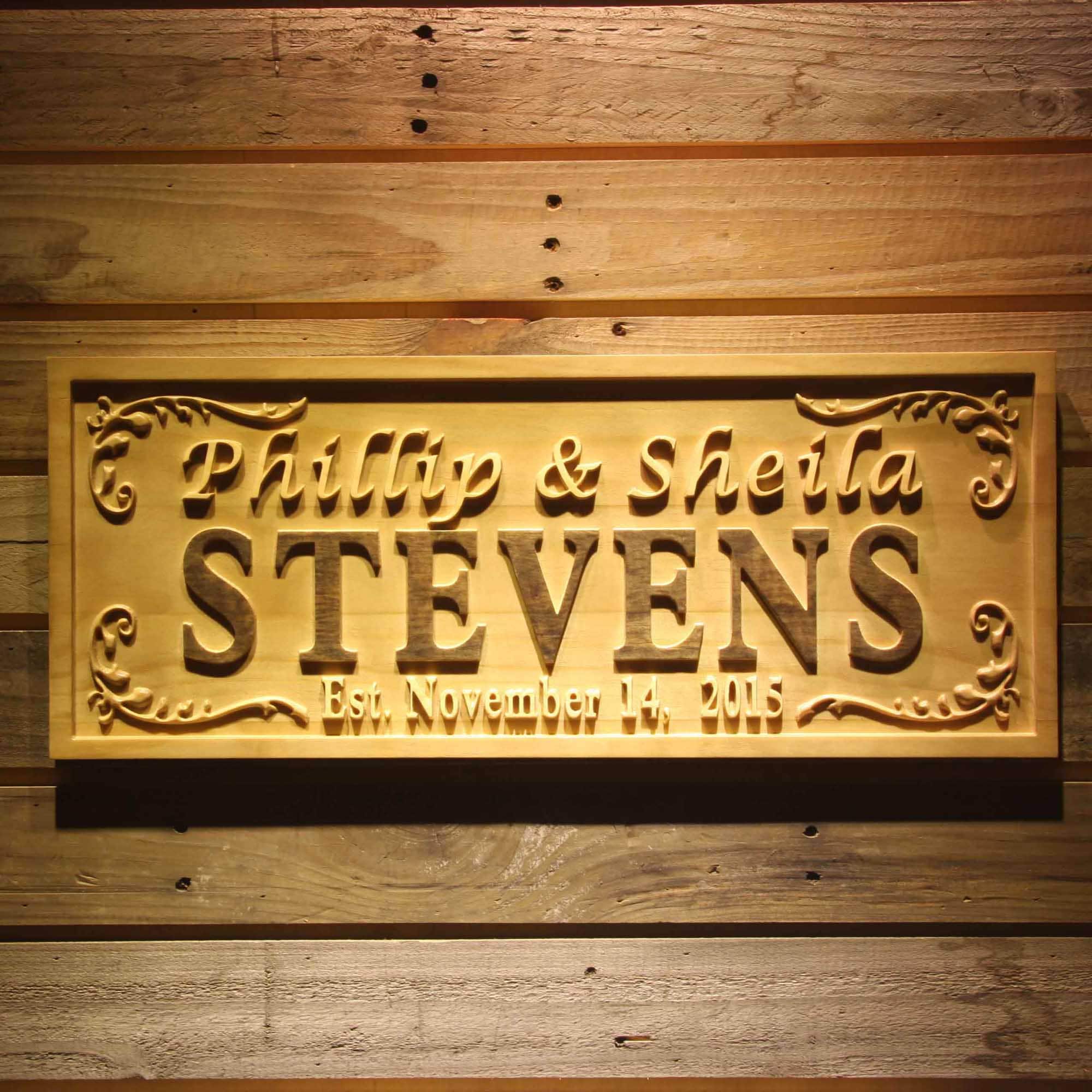 Wpa0331 Personalized Wedding Gift Last Name Established Sign | Etsy