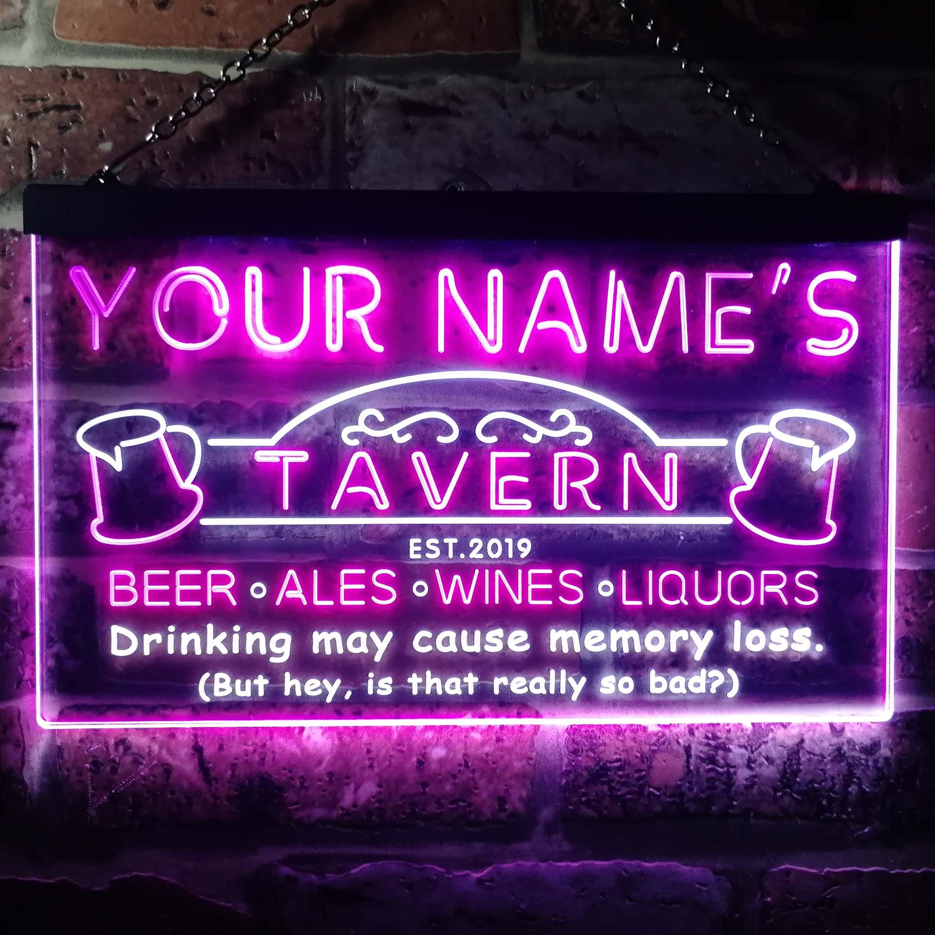 Personalized Your Name Est Year Theme Tavern Bar Beer Wine Man Cave ...
