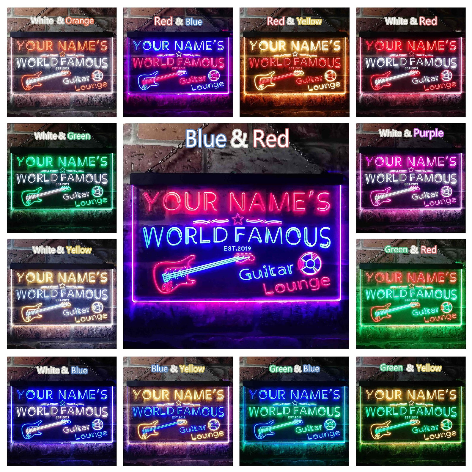 Personalized Your Name Est Year Theme Guitar Room Music Room - Etsy