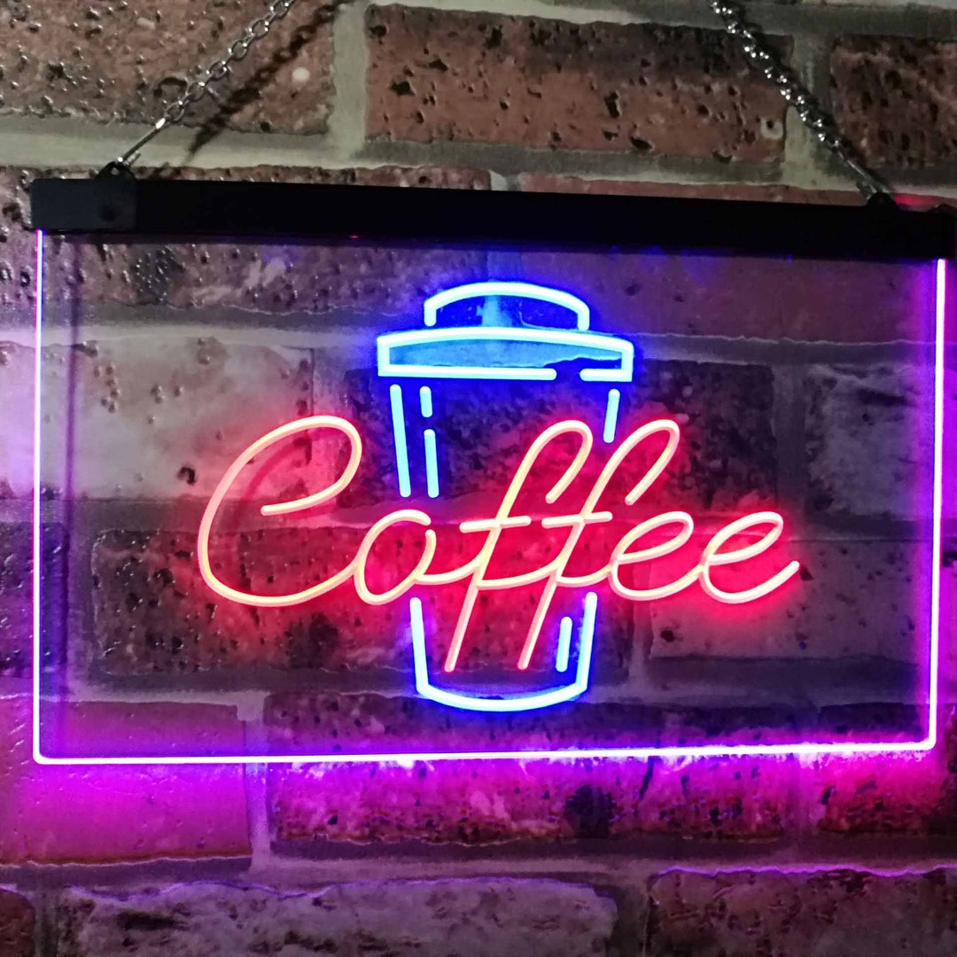 Coffee Cup Home DÃ©cor Shop Display Dual Color LED Neon Sign St6-i2361 ...