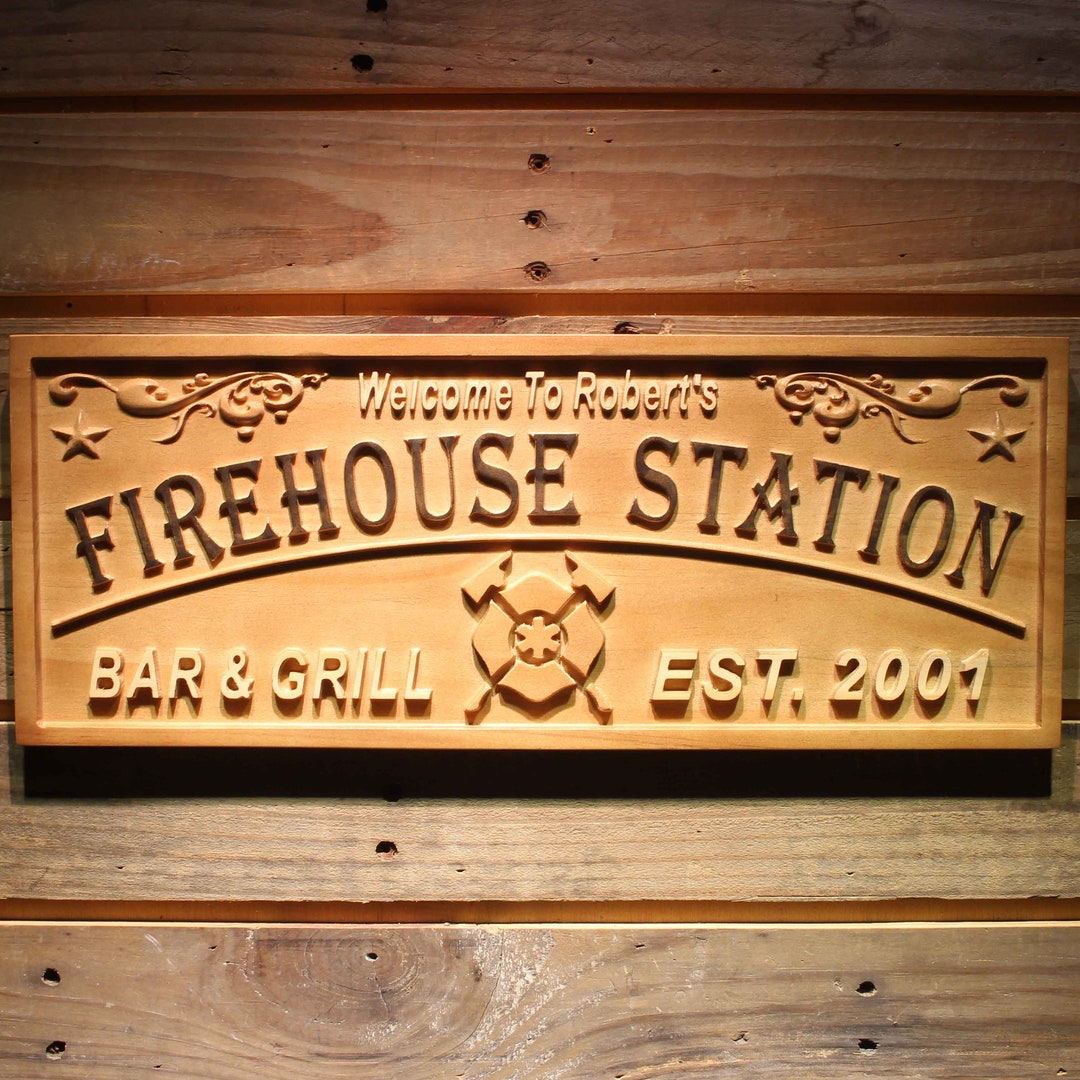 Wpa0379 FIREHOUSE STATION Name Personalized Bar & Grill RETIRED ...