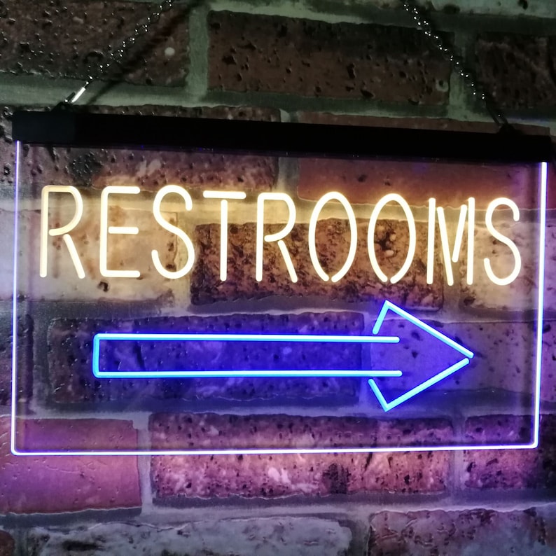 Restroom Arrow Point to Right Toilet Dual Color LED Neon Sign St6-m2049 ...