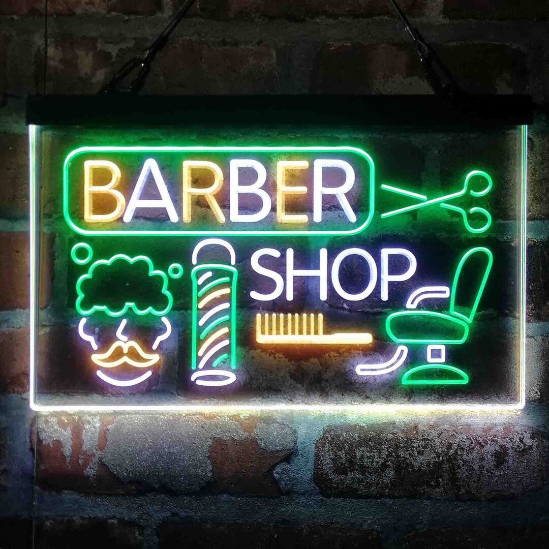 Barber Shop Pole Hair Cut Salon Tri-color Led Neon Sign St9-i2044 - Etsy