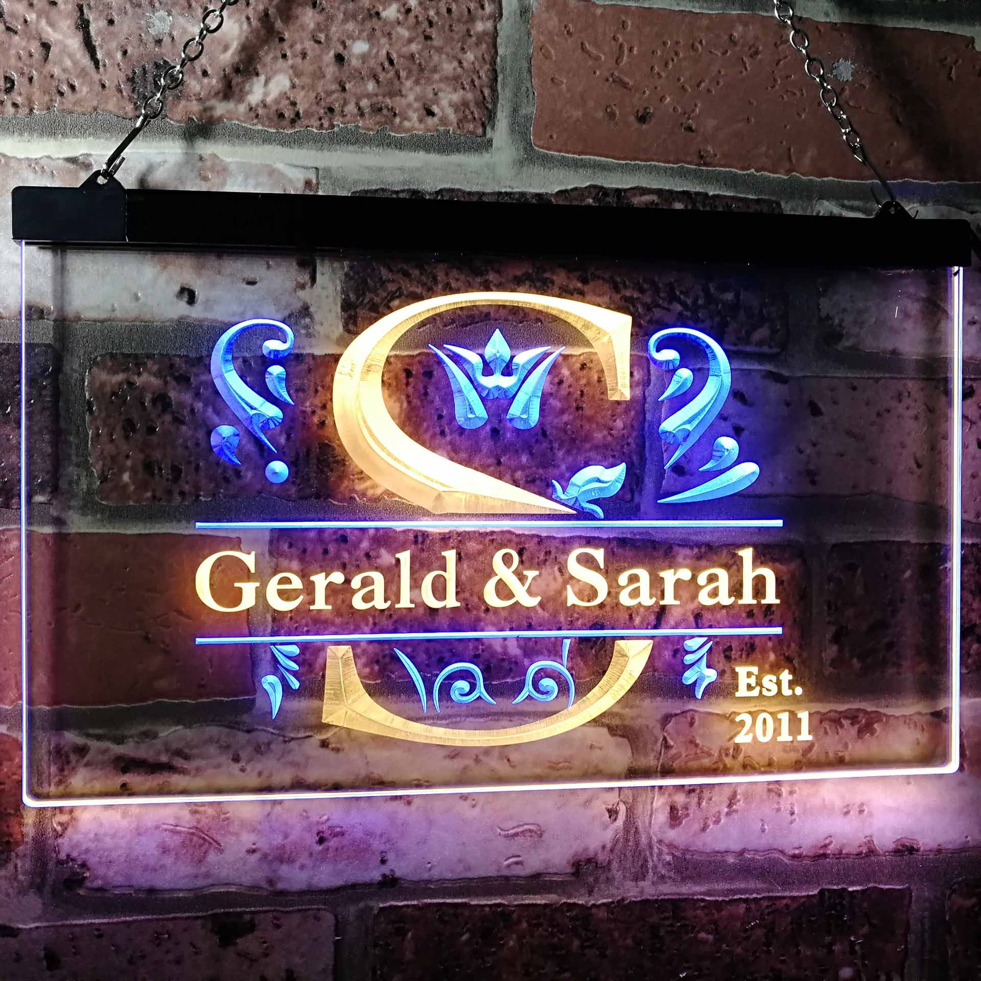 Personalized Wedding Gift Family Name First Names Established | Etsy