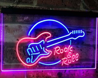 Rock N Roll Hand Metal Music Dual Color LED Sign St6-i3900 - Etsy