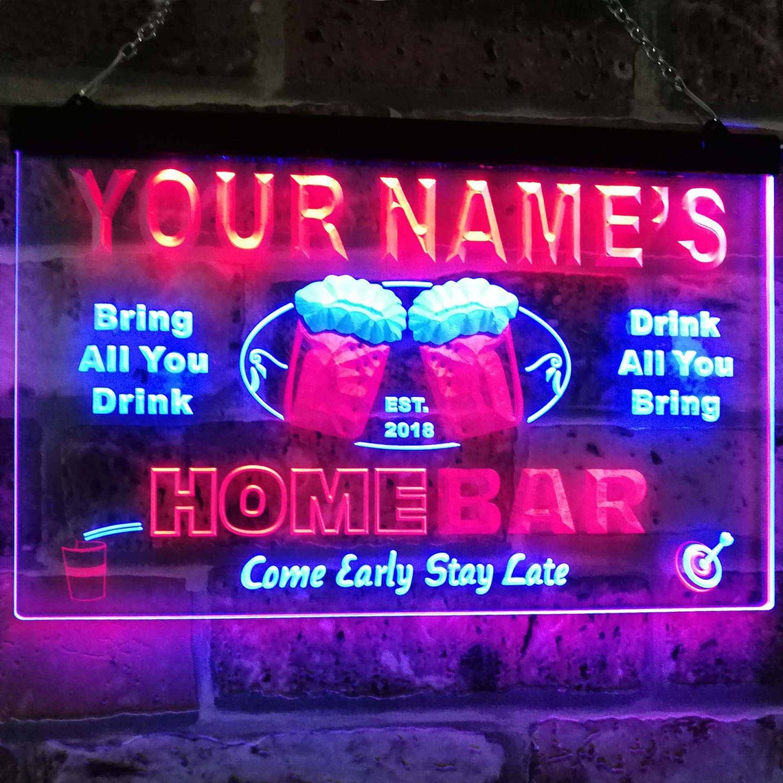 Personalized Your Name Custom Home Bar Beer Club Established - Etsy