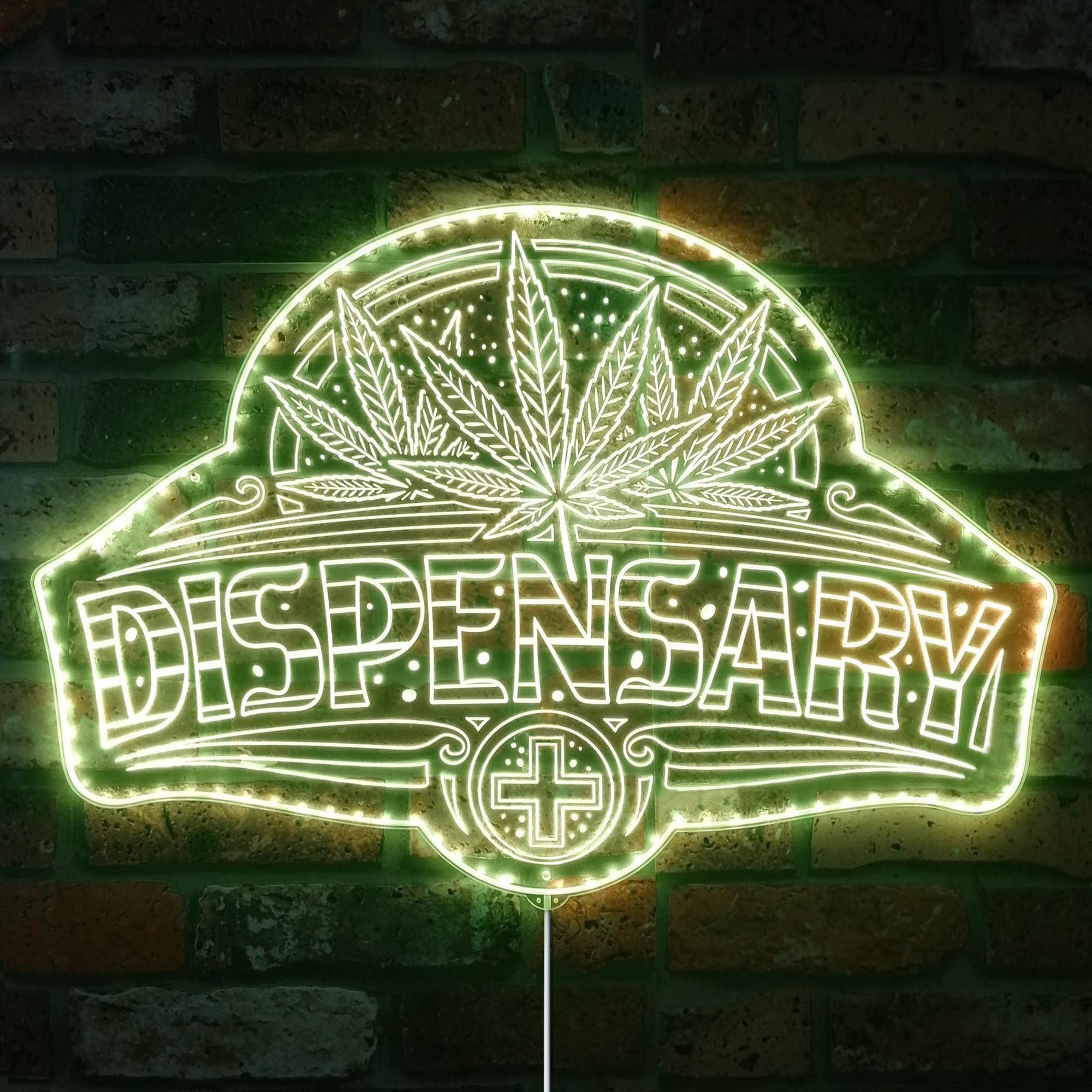 Open Medical Marijuana Dispensary Shop RGB Dynamic Glam LED Sign - Cut ...