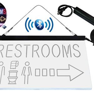 Restroom Men Women Toilet Right Arrow Tri-color Led Neon Sign St9-m2049 ...
