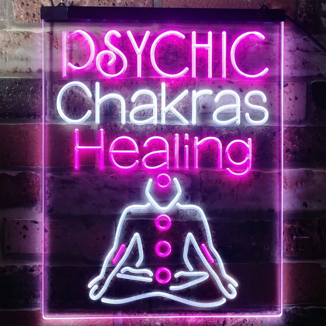 Psychic Chakras Healing Display Shop Dual Color LED Neon Sign St6-i3183 ...