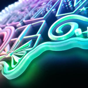 Happy Birthday Decoration RGB Dynamic Glam LED Sign - Cut-to-edge Shape ...