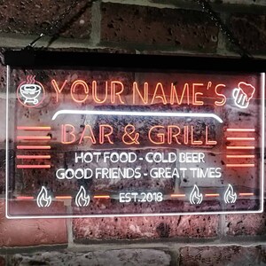 Personalized Your Name Custom Bar & Grill BBQ Established Year - Etsy