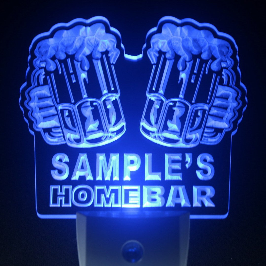 Name Personalized Custom Home Bar Beer Day/ Night Sensor LED Sign Wsp ...