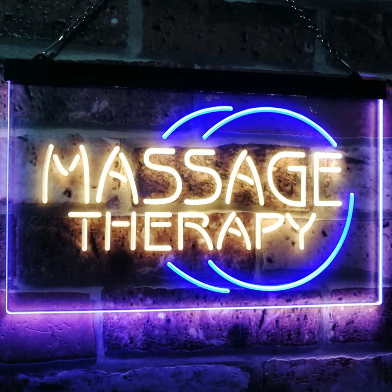 Massage Therapy Business Display Dual Color LED Neon Sign - Etsy