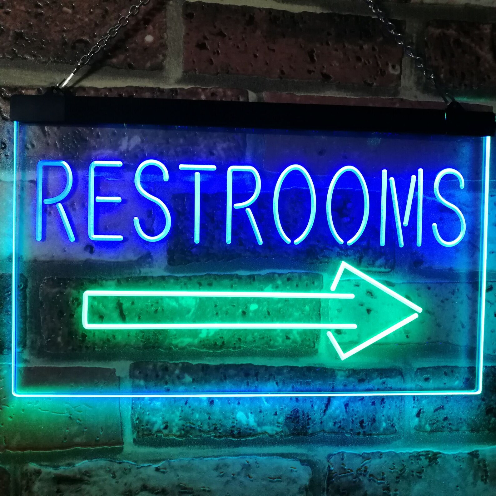 Restroom Arrow Point to Right Toilet Dual Color LED Neon Sign St6-m2049 ...