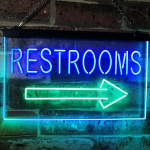 Restroom Arrow Point to Right Toilet Dual Color LED Neon Sign St6-m2049 ...