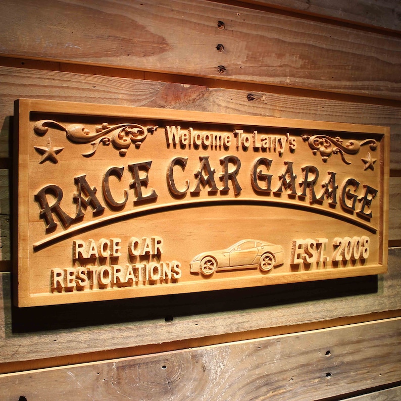 Wpa0405 MUSCLE CAR GARAGE Name Personalized With Est. Year - Etsy