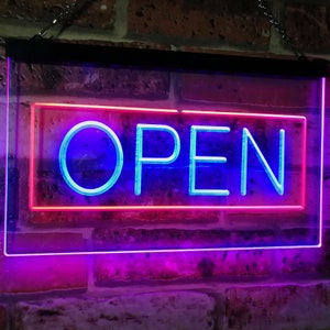 Open Shop Display Rectangle Dual Color LED Neon Sign St6-i2019 - Etsy