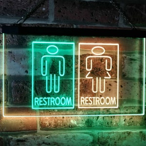 Restroom Male Female Boy Girl Toilet Dual Color LED Neon Sign St6-i3029 ...