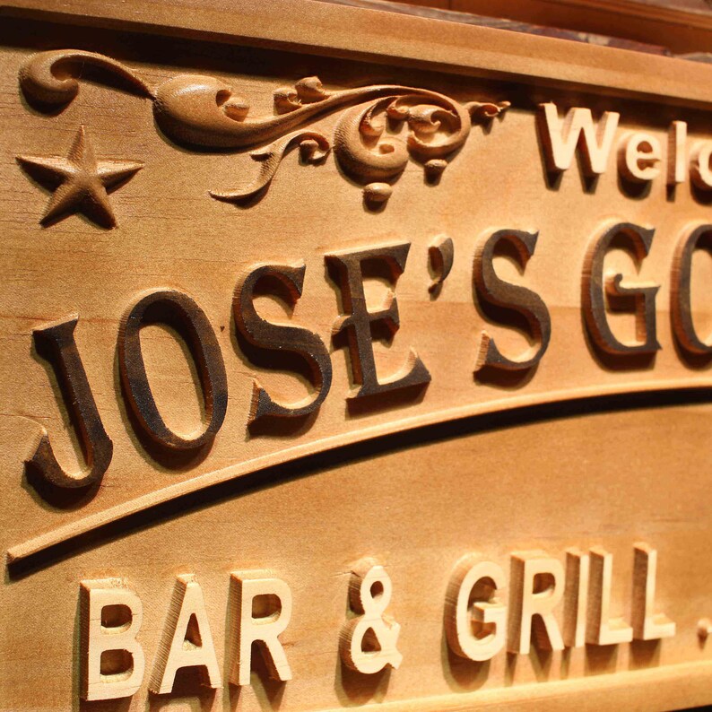 Wpa0406 Name Personalized Golf Bar Grill Man Cave Wood | Etsy
