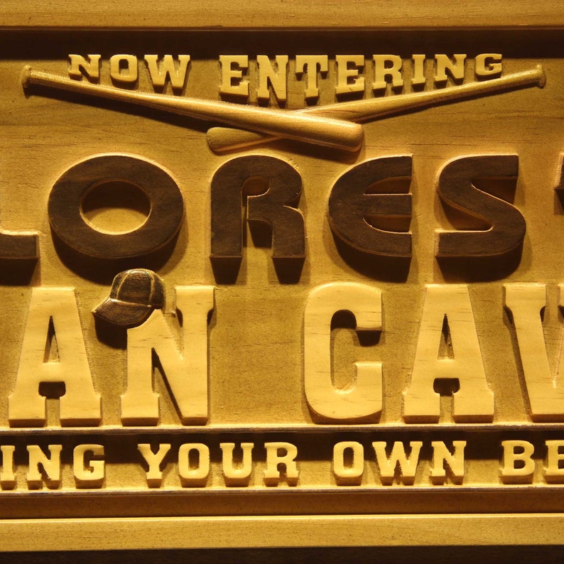 Wpa0108 Name Personalized Baseball Man Cave Den Room Wood | Etsy