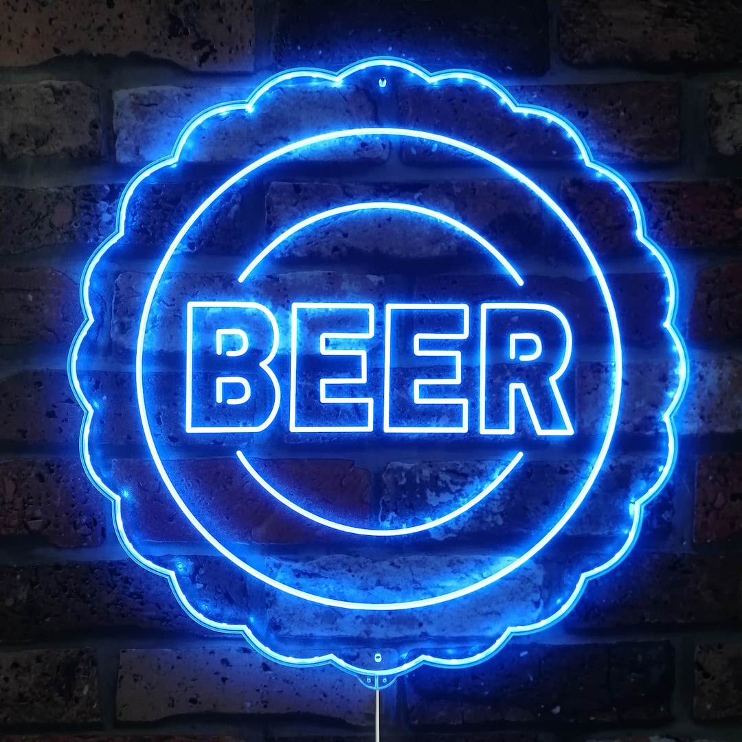 Beer Bottle Cap for Home Bar RGB Dynamic Glam LED Sign - Cut-to-edge ...