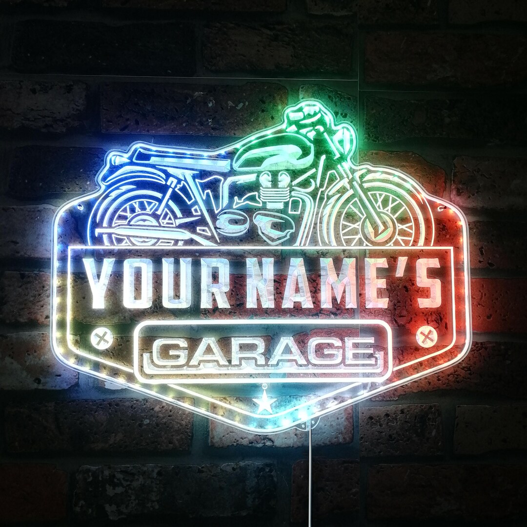 Personalized Name Year Mancave Bar Game Room RGB Dynamic Glam LED Sign ...