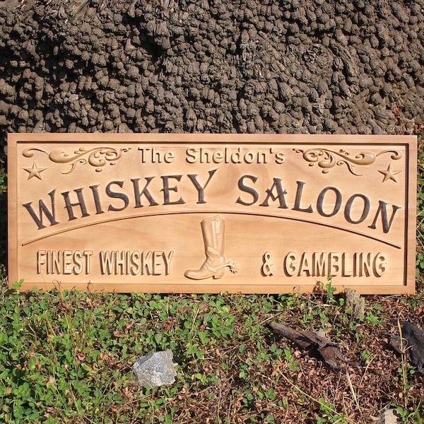 Wood Saloon Sign - Etsy