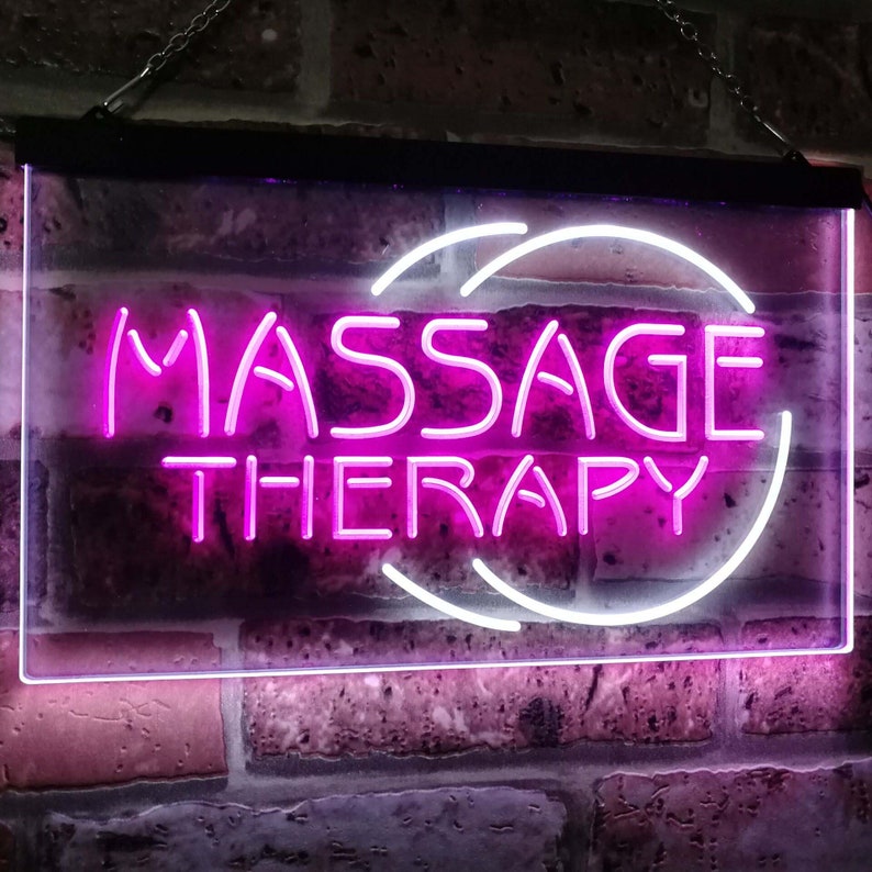 Massage Therapy Business Display Dual Color LED Neon Sign | Etsy