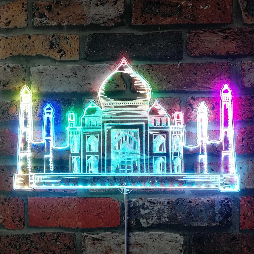 Taj Mahal India Landmark RGB Dynamic Glam LED Sign - Cut-to-edge Shape ...
