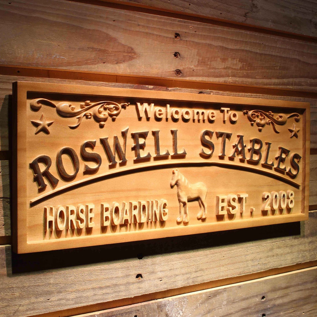 Wpa0434 HORSE BOARDING Name Personalized With Est. Year Gift Wood ...