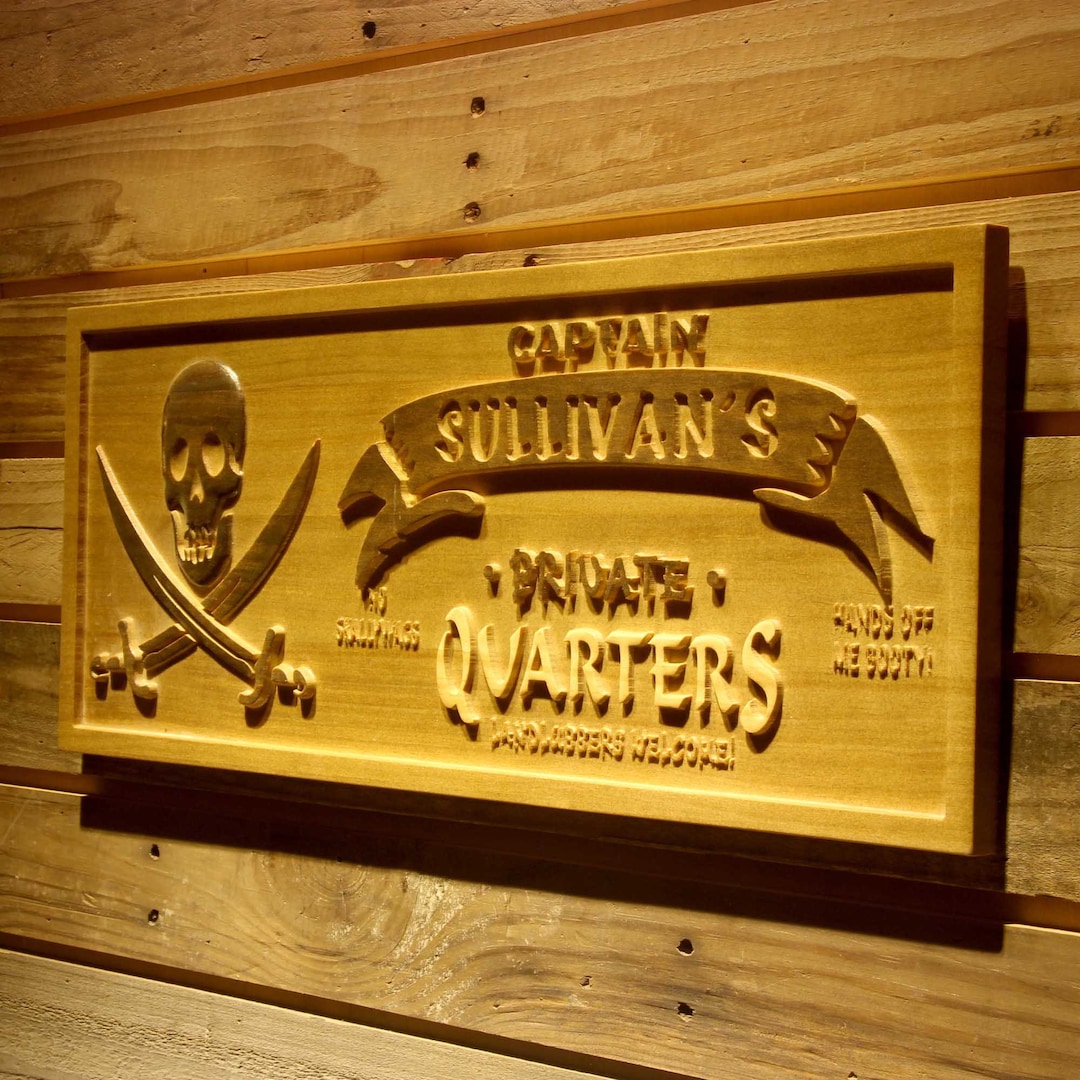 Wpa0069 Name Personalized Captain Private Quarters Kids Room Man Cave ...