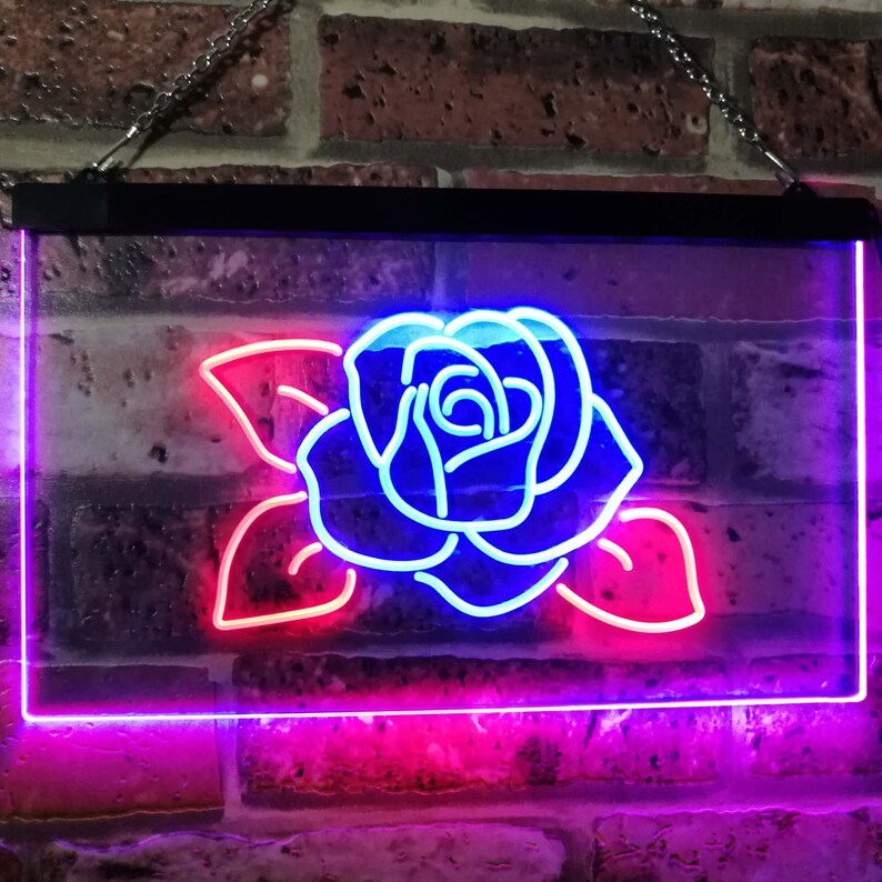 Rose Flower Home Decor Dual Color LED Neon Sign St6-i2095 - Etsy