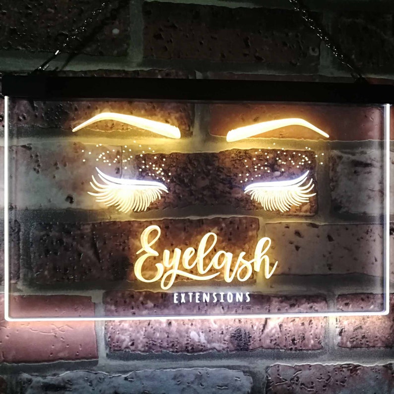 Eyelash Extension Beauty Salon Indoor Decoration Dual Color LED Neon ...
