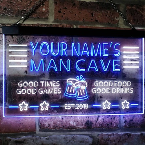 Personalized Man Cave Sign Custom Man Cave Name Sign for Bar | Etsy