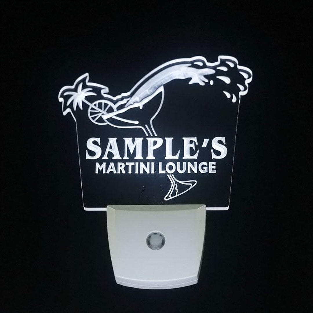 Name Personalized Custom Lounge Cocktails Bar Wine Day/ Night Sensor ...