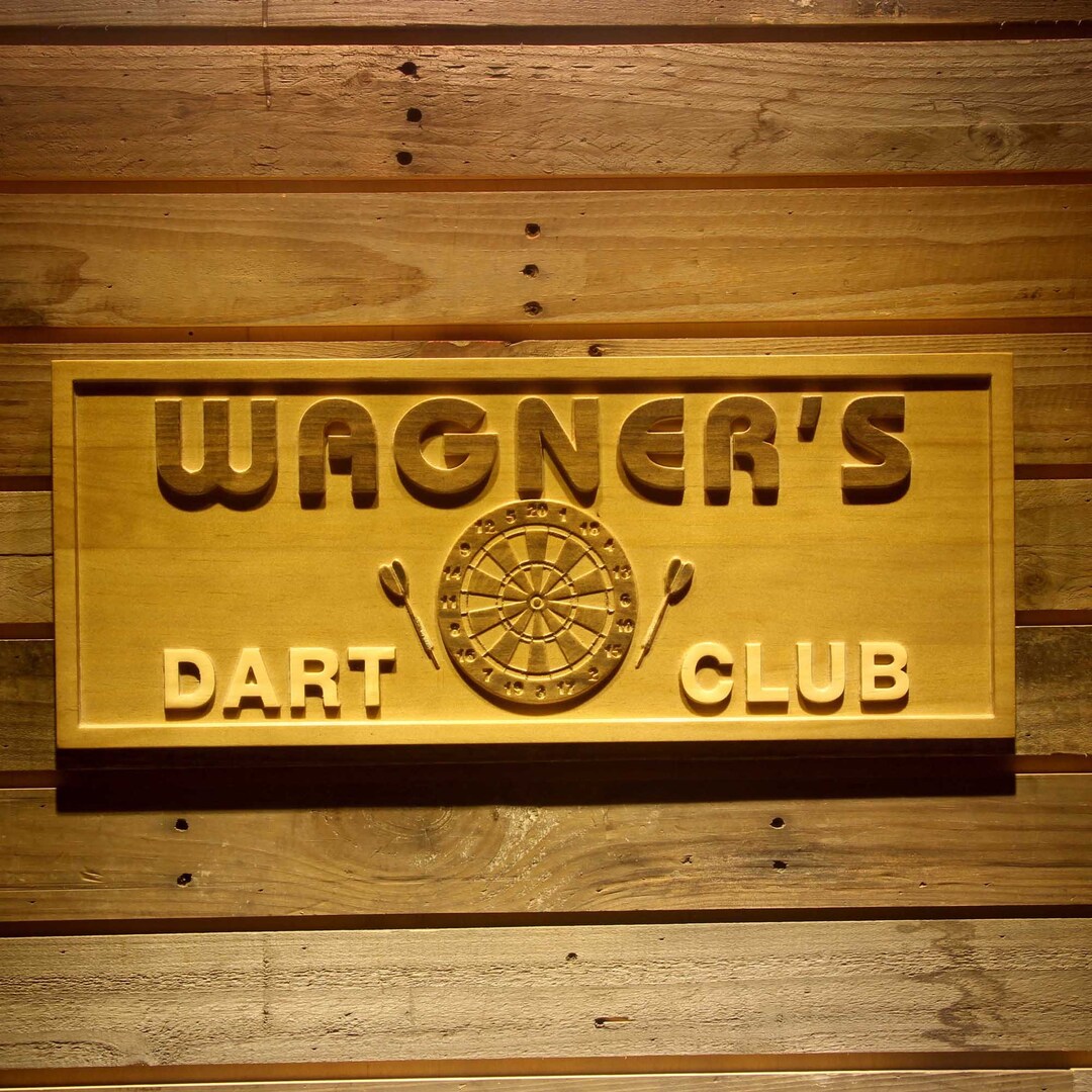 Wpa0059 Name Personalized Dart Club Beer Bar Game Room Décor 3D ...
