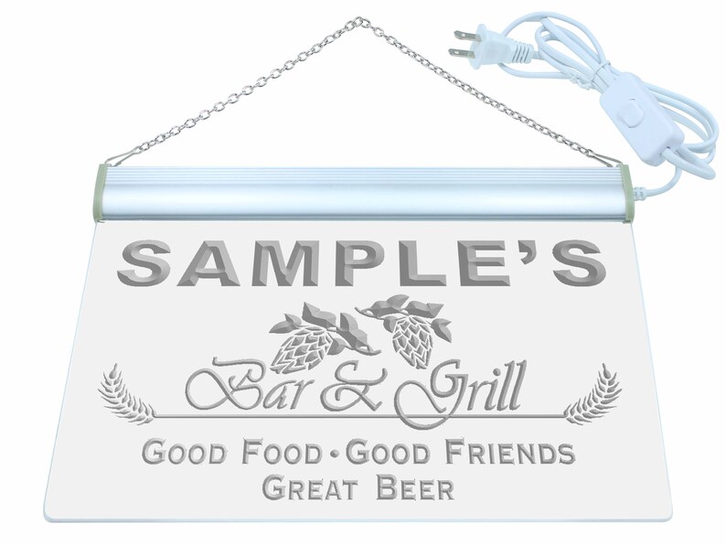 Name Personalized Custom Bar & Grill Beer Neon Light Sign | Etsy