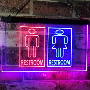 Restroom Male Female Boy Girl Toilet Dual Color LED Neon Sign St6-i3029 ...