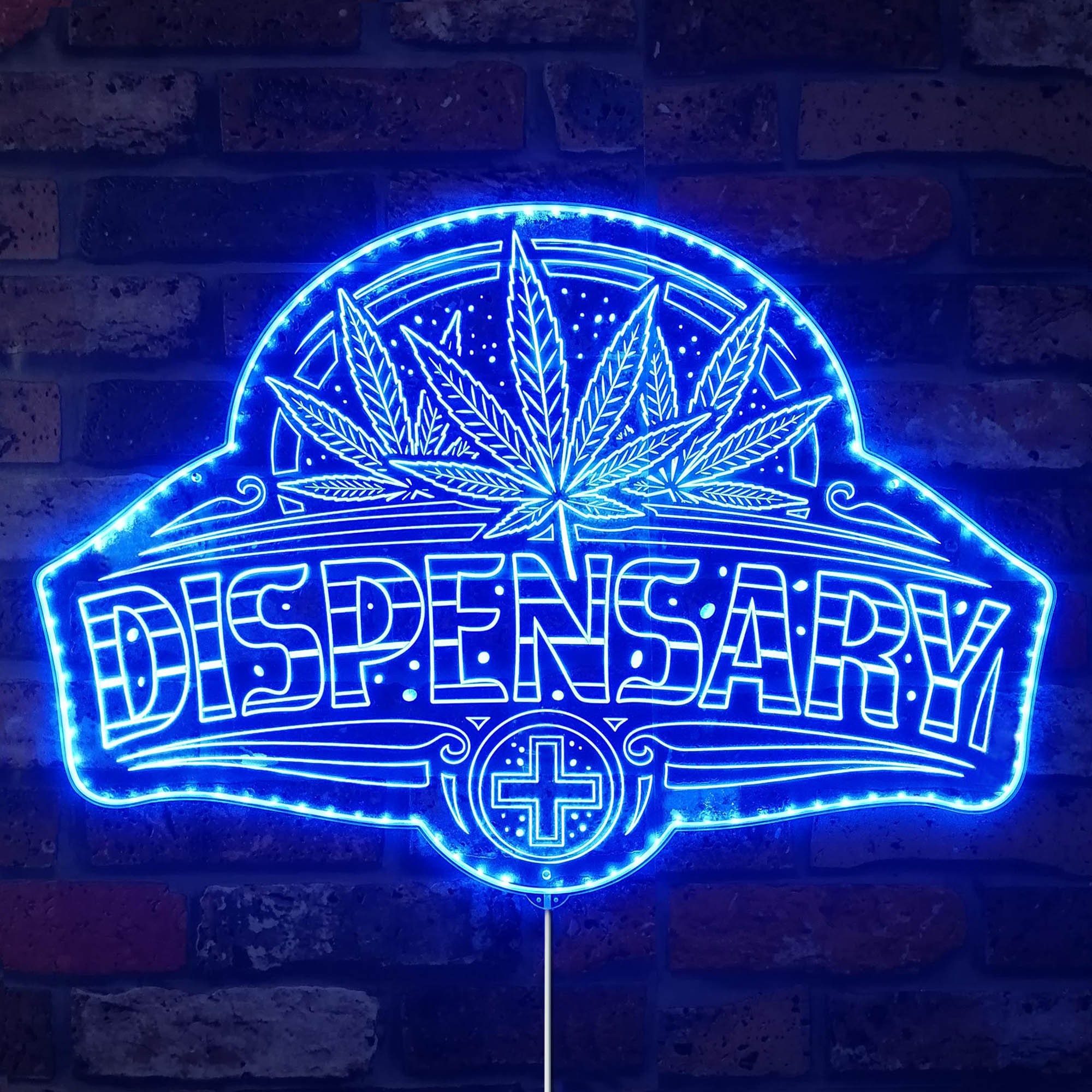 Open Medical Marijuana Dispensary Shop RGB Dynamic Glam LED Sign - Cut ...