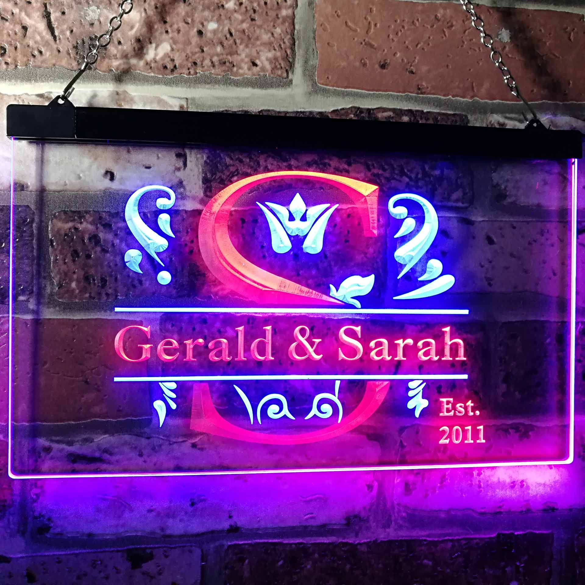 Personalized Wedding Gift Family Name First Names Established | Etsy