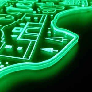Texas Map With Landmarks RGB Dynamic Glam LED Sign Cut-to-edge Shape ...
