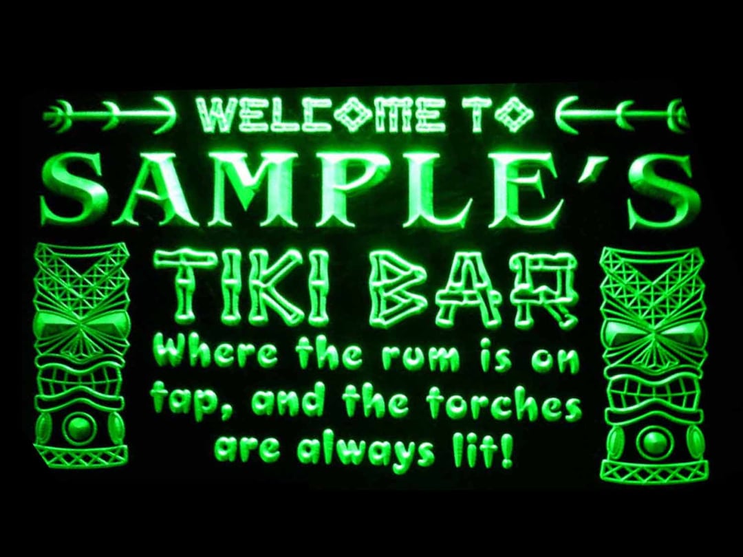 Name Personalized Custom Tiki Bar Beer Neon Light Sign St3-pm-tm - Etsy