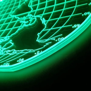 Globe World Map Atlas RGB Dynamic Glam LED Sign - Cut-to-edge Shape ...