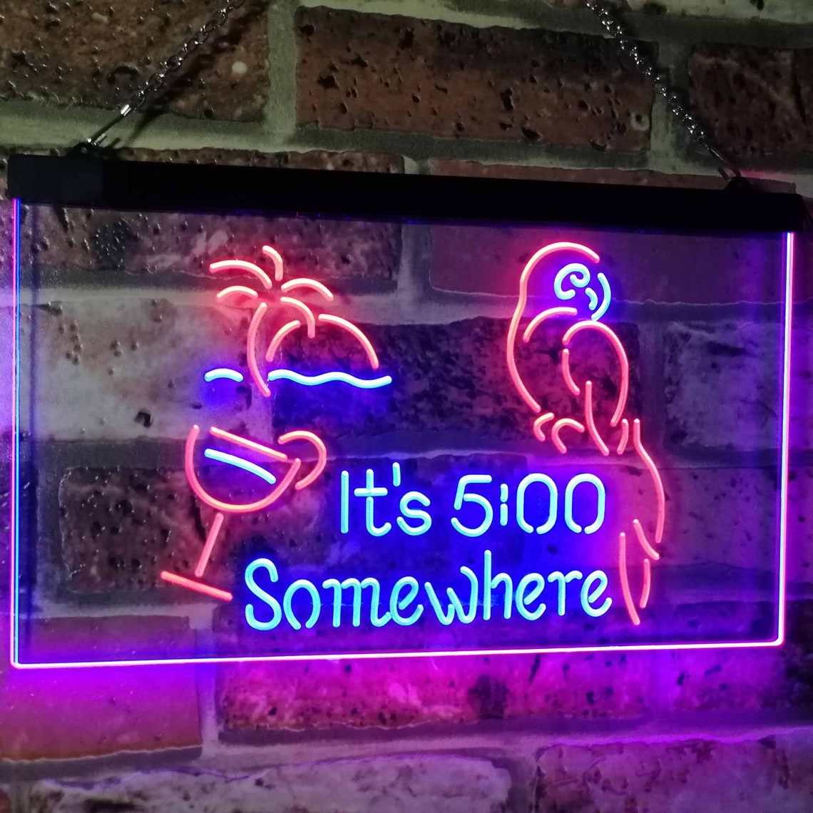 It's 5:00 Somewhere 5pm Cocktails Bar DÃ©cor Parrot Palm | Etsy