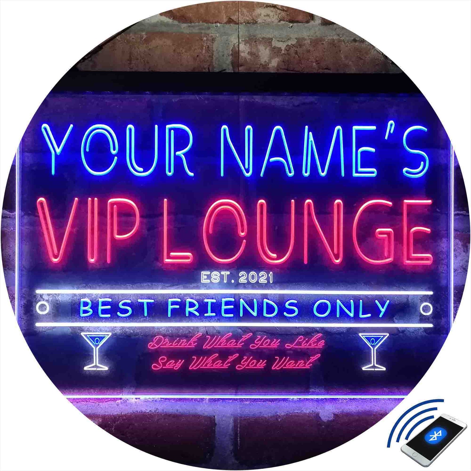Personalized VIP Lounge Bar Club Pub Home Bar Tri-color LED - Etsy