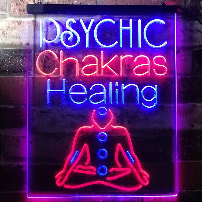 Psychic Chakras Healing Display Shop Dual Color LED Neon Sign - Etsy