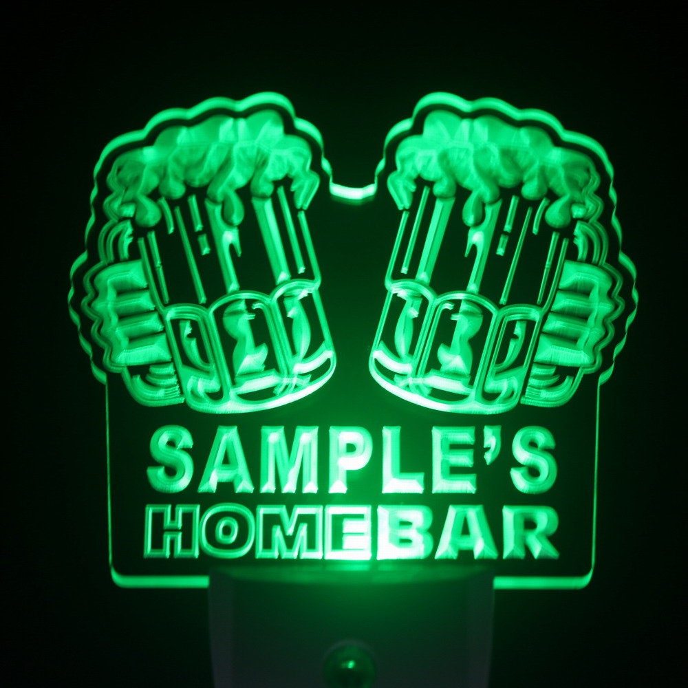 Name Personalized Custom Home Bar Beer Day/ Night Sensor LED | Etsy
