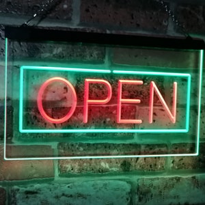 Open Shop Display Rectangle Dual Color LED Neon Sign St6-i2019 - Etsy