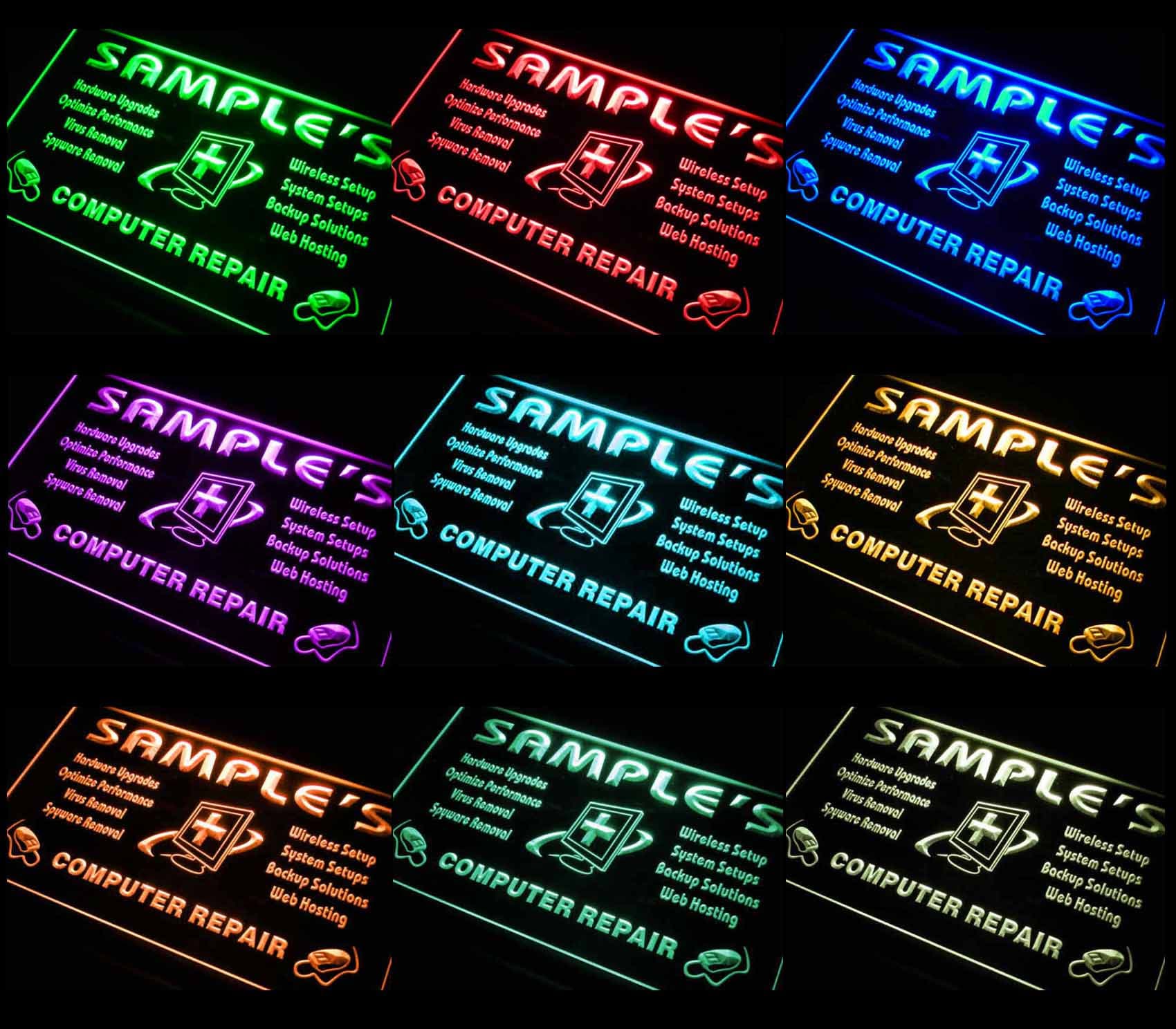 Name Personalized Custom Computer Repairs Shop Display Neon | Etsy